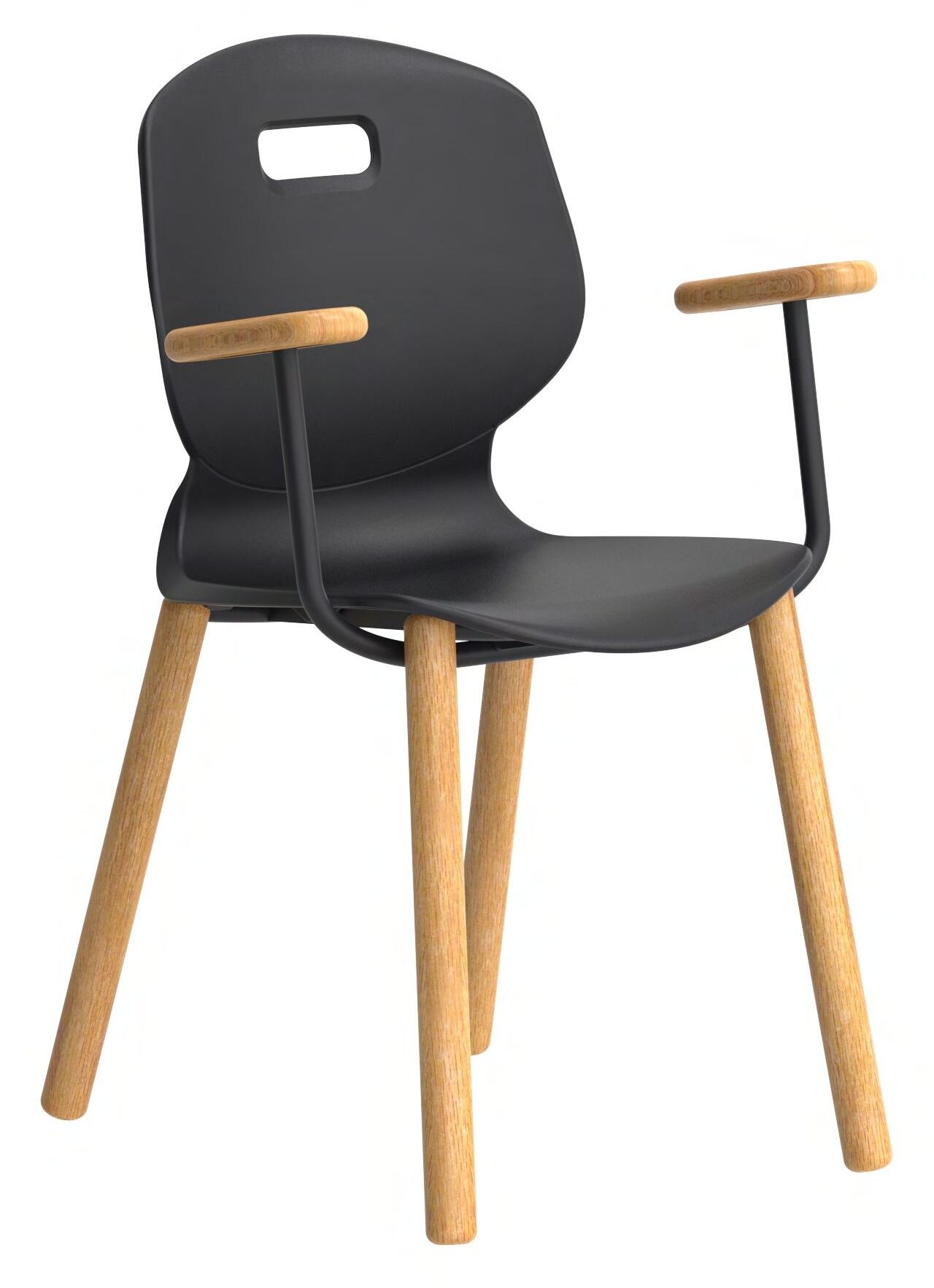 Arc Wooden Chair with Arms - 430mm Height - Titan Direct
