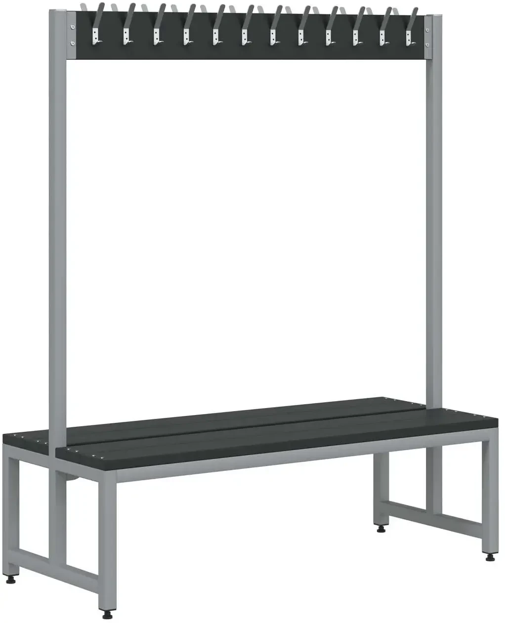 TC Double Sided 24 Hook Cloakroom Bench - (h) 1800mm - Titan Direct