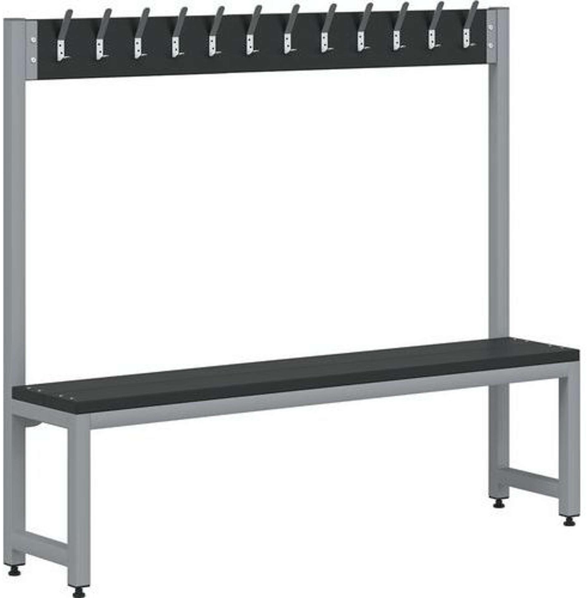 TC Single Sided 12 Hook Cloakroom Bench - (h) 1370mm - Titan Direct
